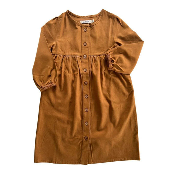 Long-sleeved Organic Kids Dress | Acorn Twill | Jackalo